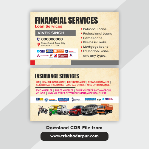 Insurance And Loan Advisor Visiting Card Design | Download CDR File ...
